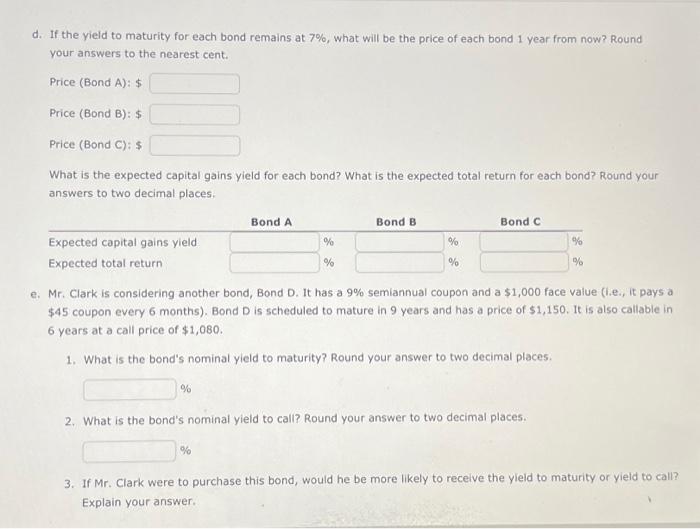 Solved 9. Calculate the price of each bond (A, B, and C) at | Chegg.com