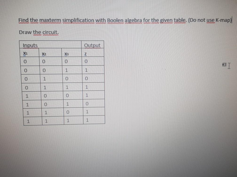 Solved Find the maxterm simplification with Boolean algebra | Chegg.com