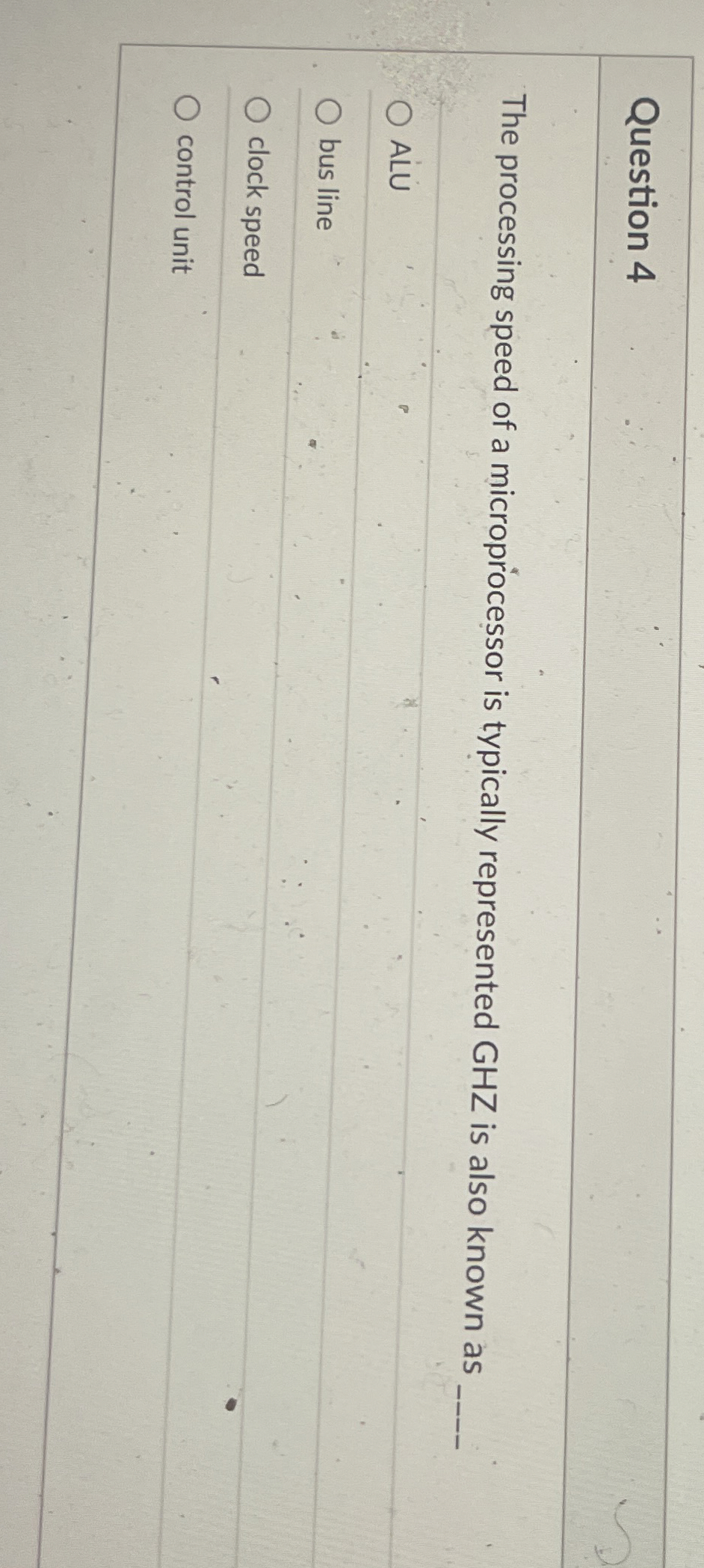 Solved Question 4The processing speed of a microprocessor is | Chegg.com