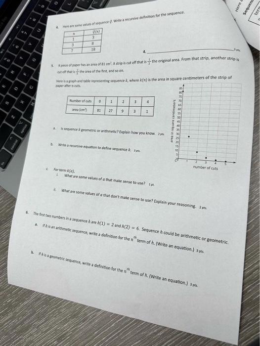 Solved 4. 5. A pine of puper hos ae ares of 81 cm′ 'A stris | Chegg.com