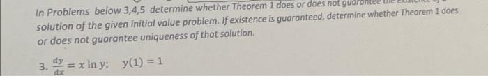 Solved In Problems below 3,4,5 determine whether Theorem 1 | Chegg.com