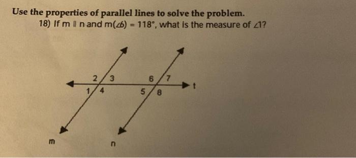 Solved Use the properties of parallel lines to solve the | Chegg.com