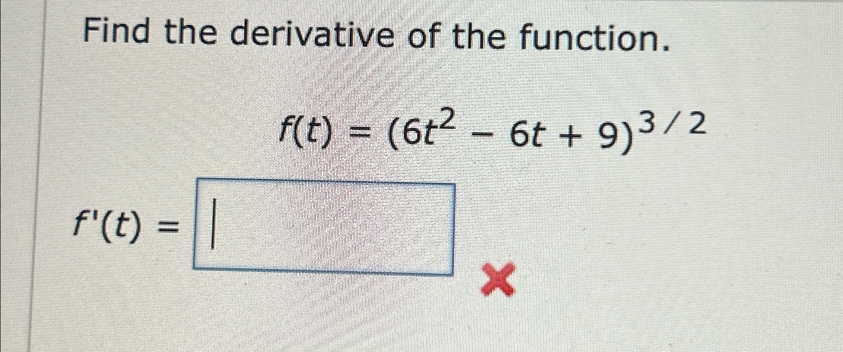 Solved Find the derivative of the | Chegg.com