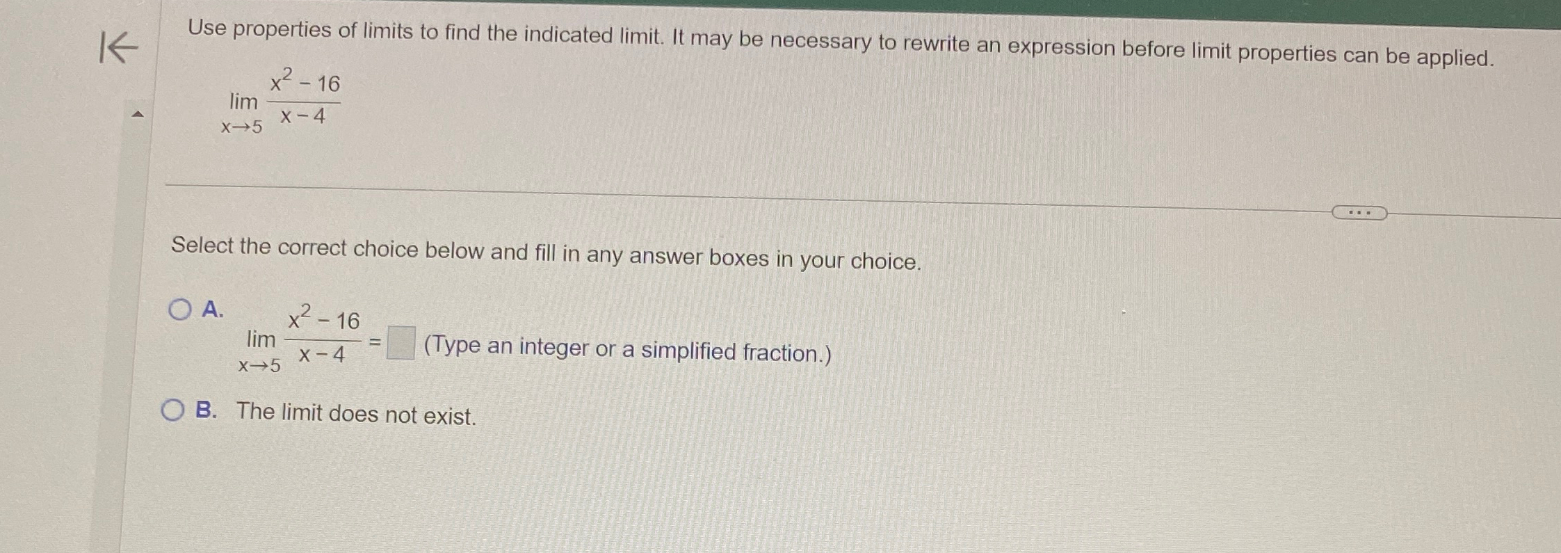 Solved Use properties of limits to find the indicated limit. | Chegg.com
