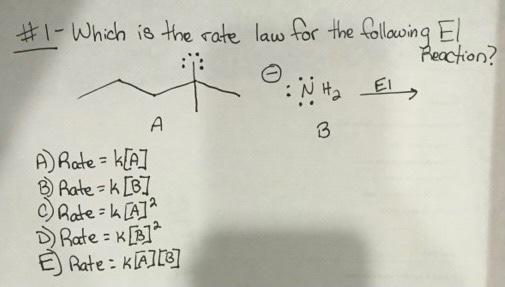 Solved #1- Which is the rate law for the following El | Chegg.com
