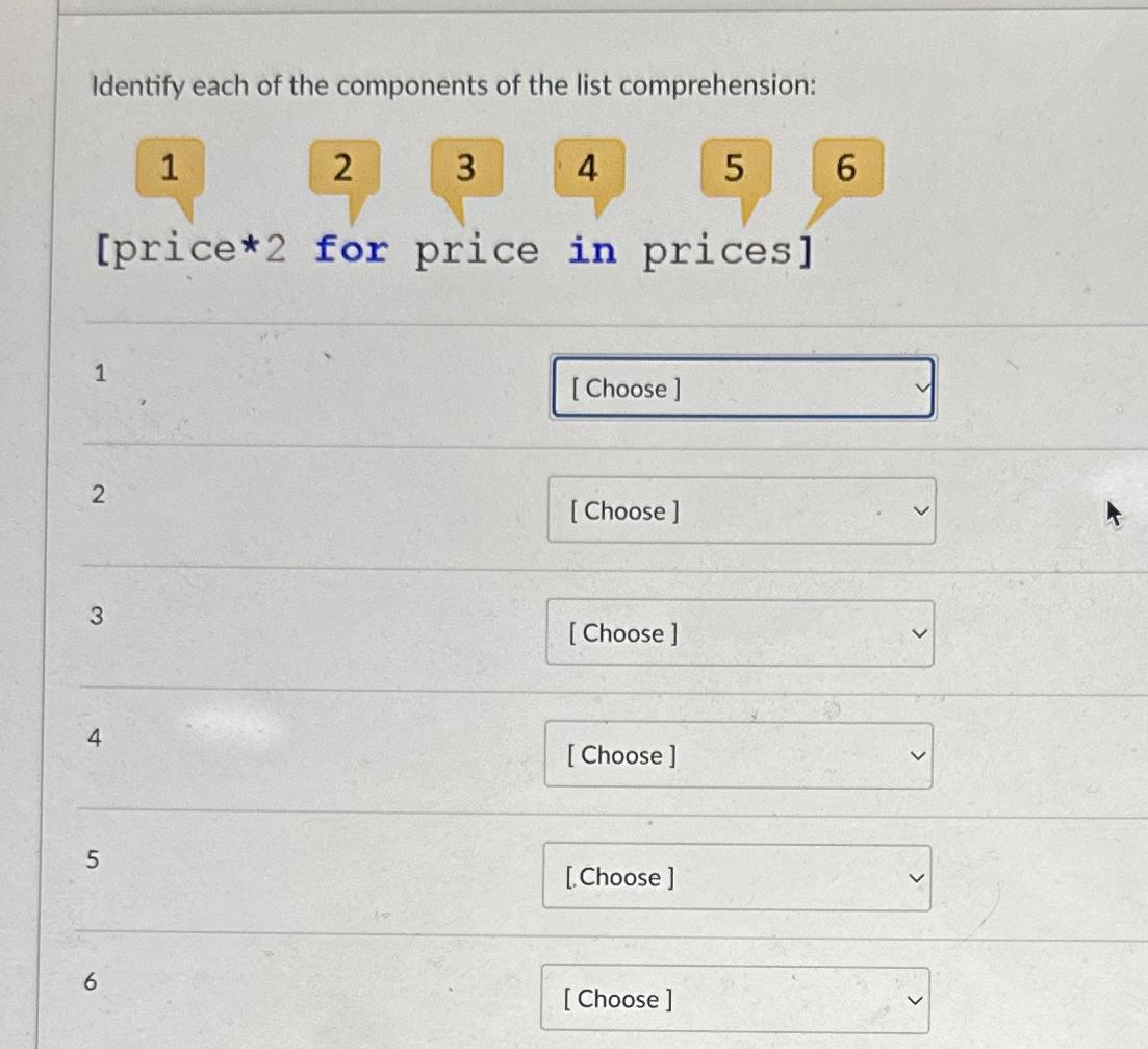 Solved Identify each of the components of the list | Chegg.com