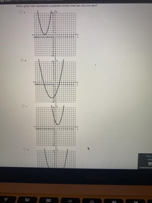 Solved Which graph best represents a quadratic function that | Chegg.com