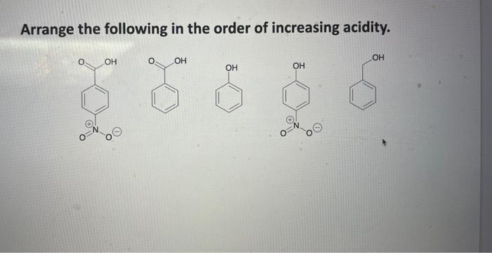 Solved Arrange the following in the order of increasing | Chegg.com