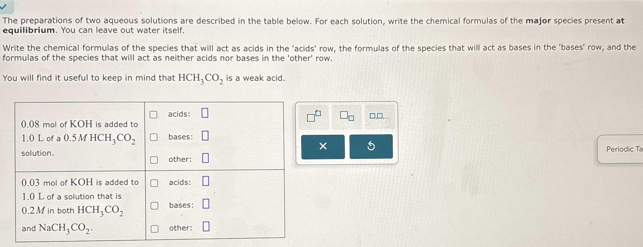 Solved The preparations of two aqueous solutions are | Chegg.com