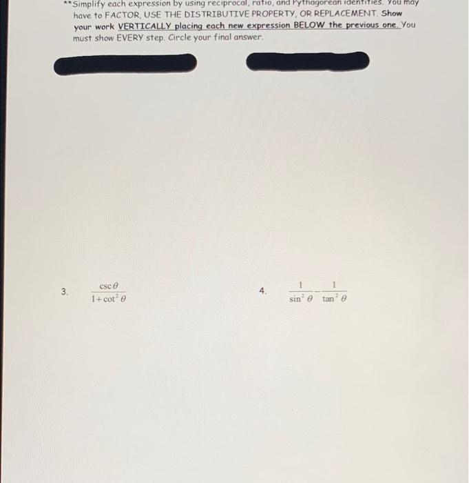 Solved **Simplify each expression by using reciprocal, | Chegg.com