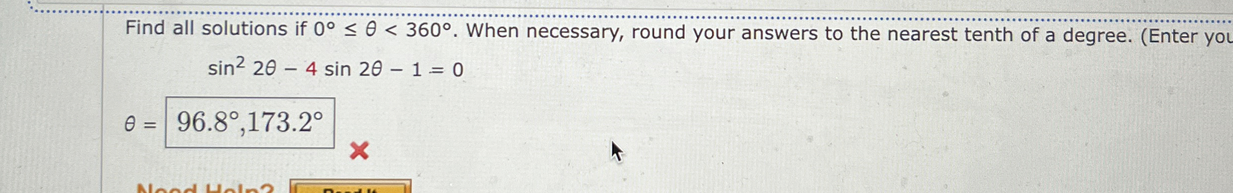 Solved Find all solutions if 0°≤θ