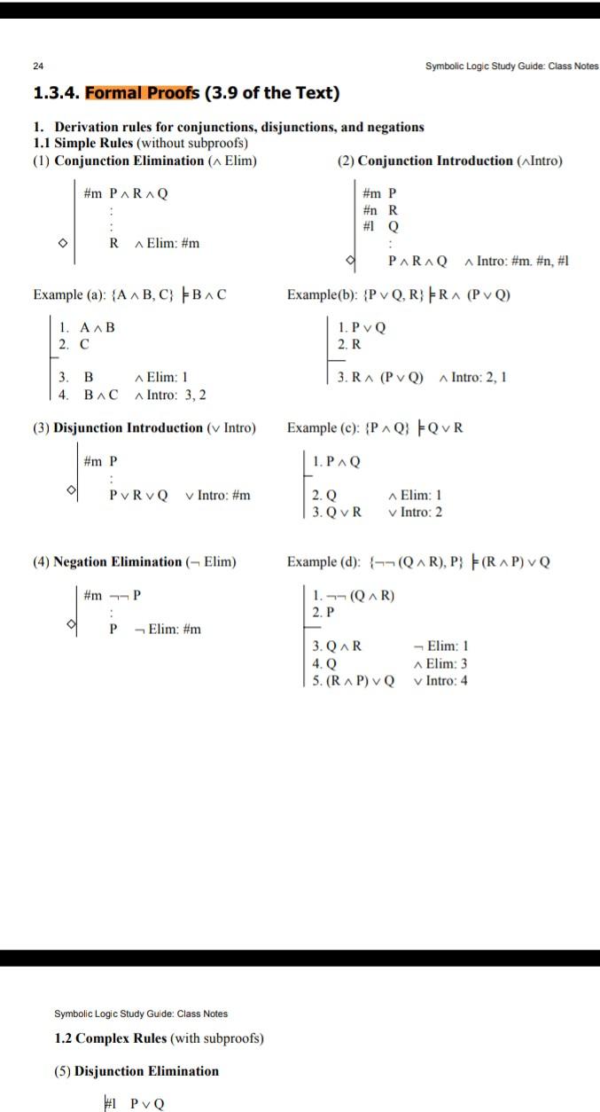 Solved 1 Give Formal Proofs Of The Following I