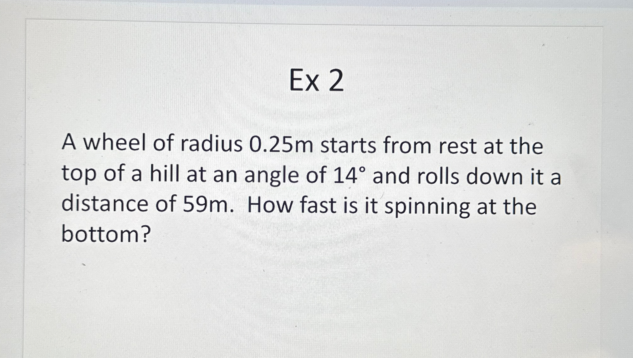 Solved Ex 2A wheel of radius 0.25m ﻿starts from rest at the | Chegg.com