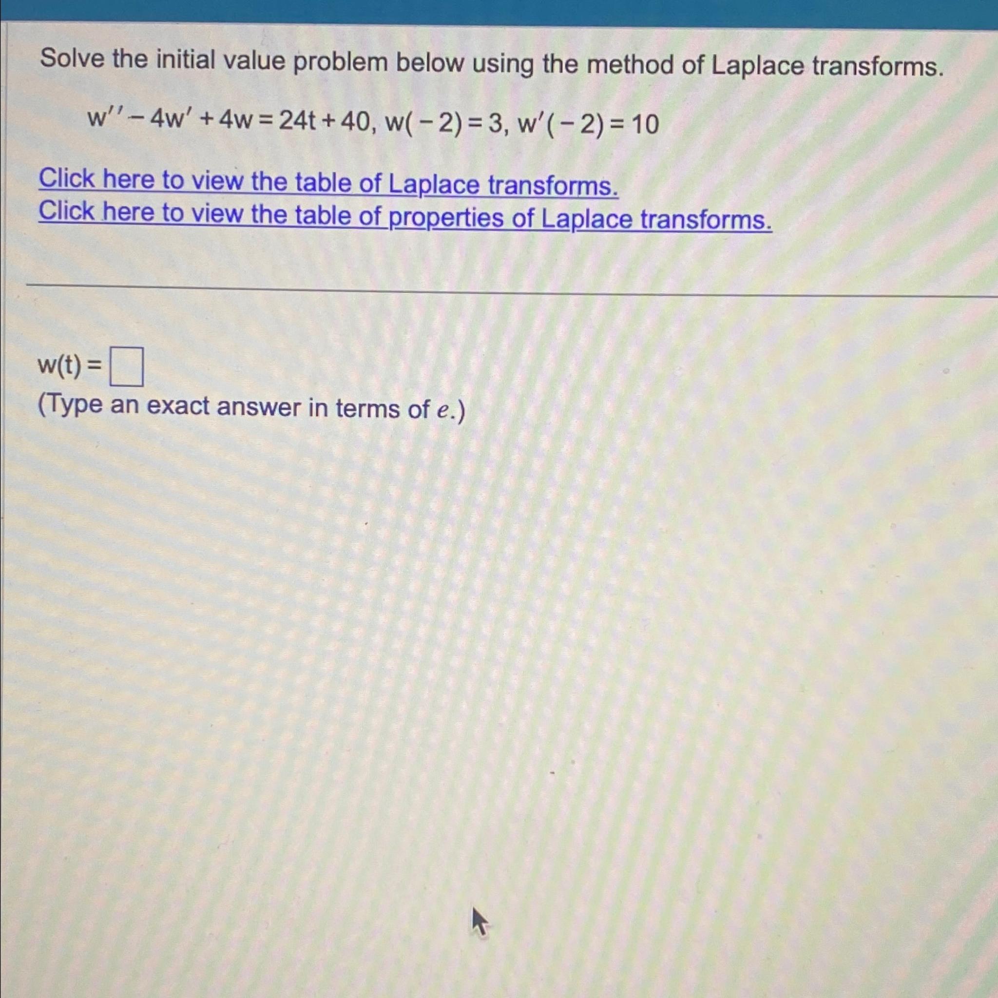 Solved Solve the initial value problem below using the | Chegg.com