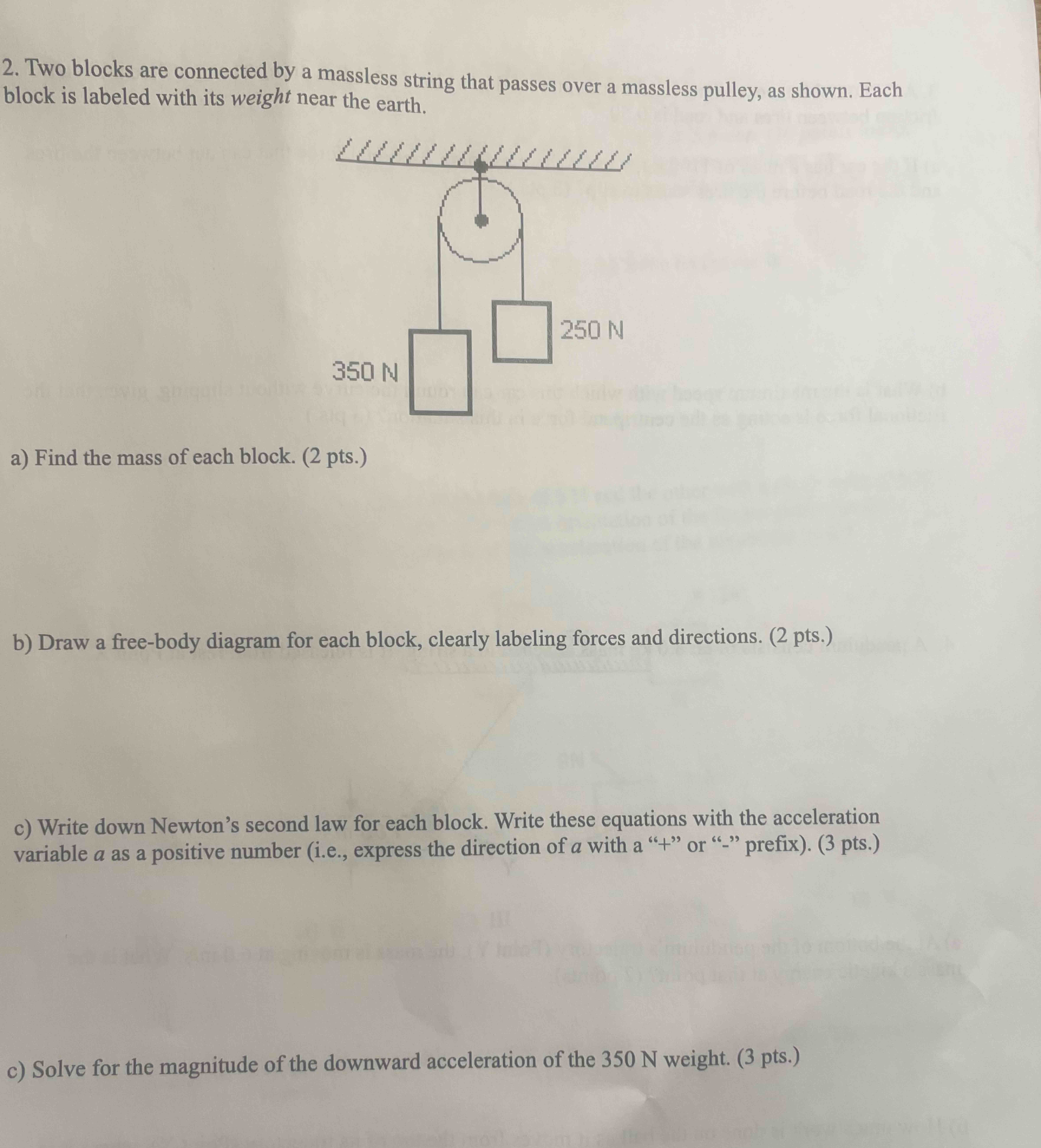 Solved Two blocks are connected by a massless string that | Chegg.com