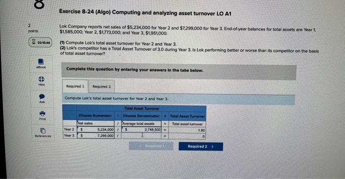 Solved Exercise 8-24 (Algo) Computing and analyzing asset | Chegg.com