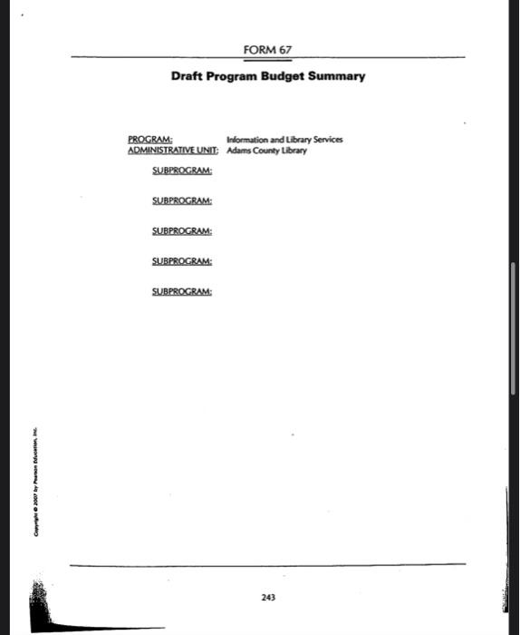 Solved PROGRAM BUDGETING I Need Help With The 5 ions Chegg