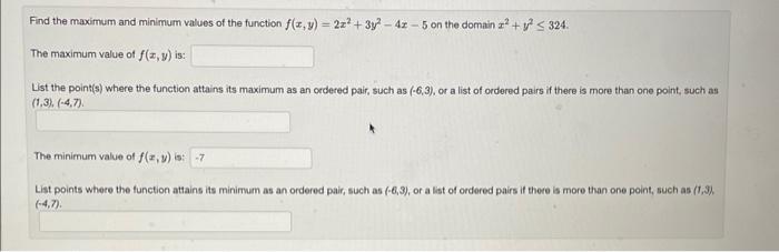 Solved Find the maximum and minimum values of the function | Chegg.com
