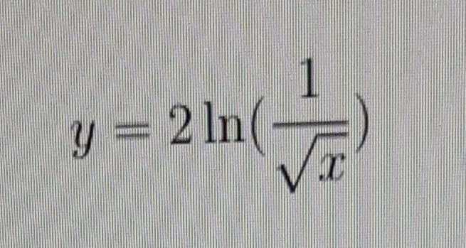 Solved y=2ln(x1) | Chegg.com