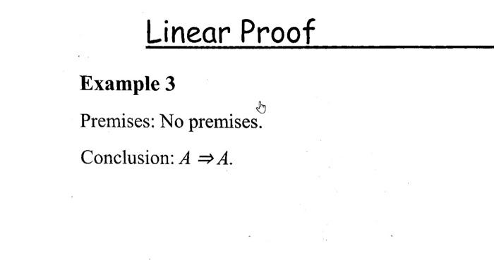 Solved Linear Proof Example 3 Premises: No premises. | Chegg.com