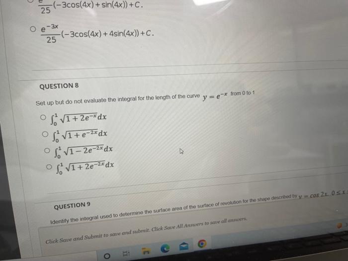 Solved aluate the integral ∫e−3xcos(4x)dx. | Chegg.com