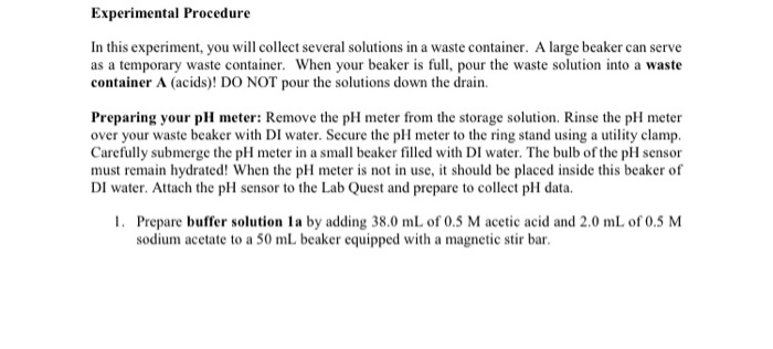 this is a buffer lab, I posted the procedure and my | Chegg.com