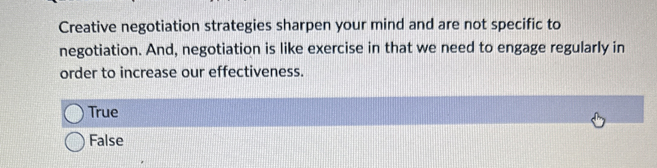 Solved Creative negotiation strategies sharpen your mind and | Chegg.com
