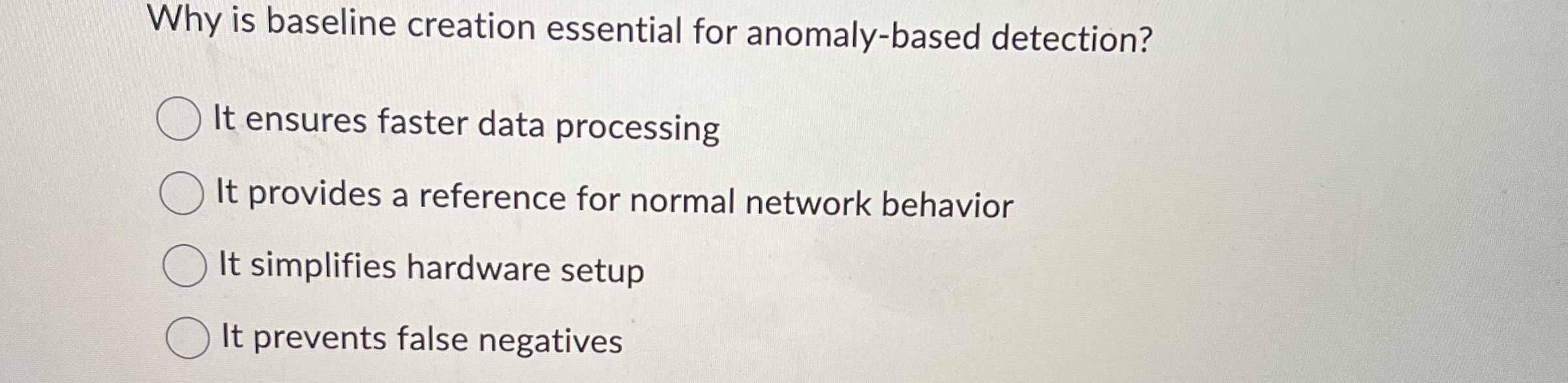 Solved Why is baseline creation essential for anomaly-based | Chegg.com