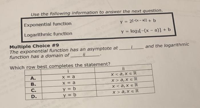 Solved Multiple Choice \#9 The exponential function has an | Chegg.com
