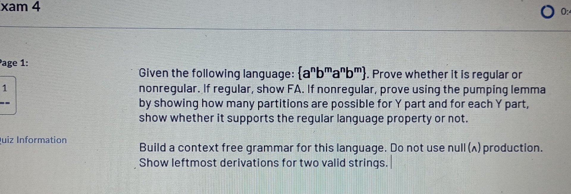 Solved Given the following language: {anbmanbm}. ﻿Prove | Chegg.com
