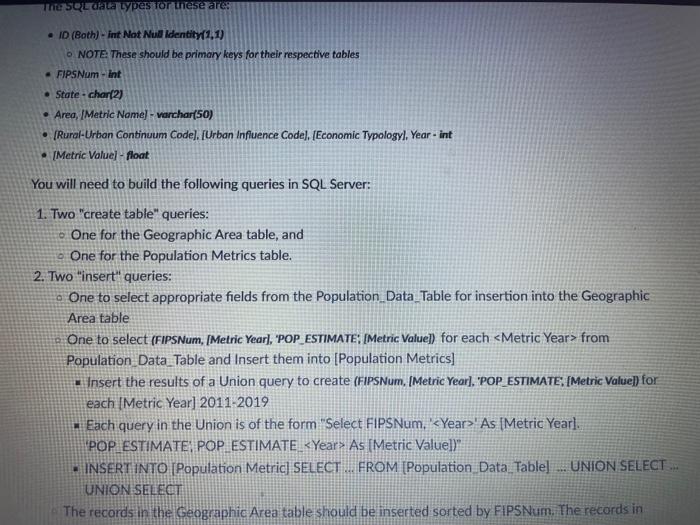 Solved Use SQL Server Management Studio to create a database | Chegg.com