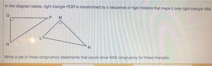 Solved In the diagram below, right triangle PQR is | Chegg.com