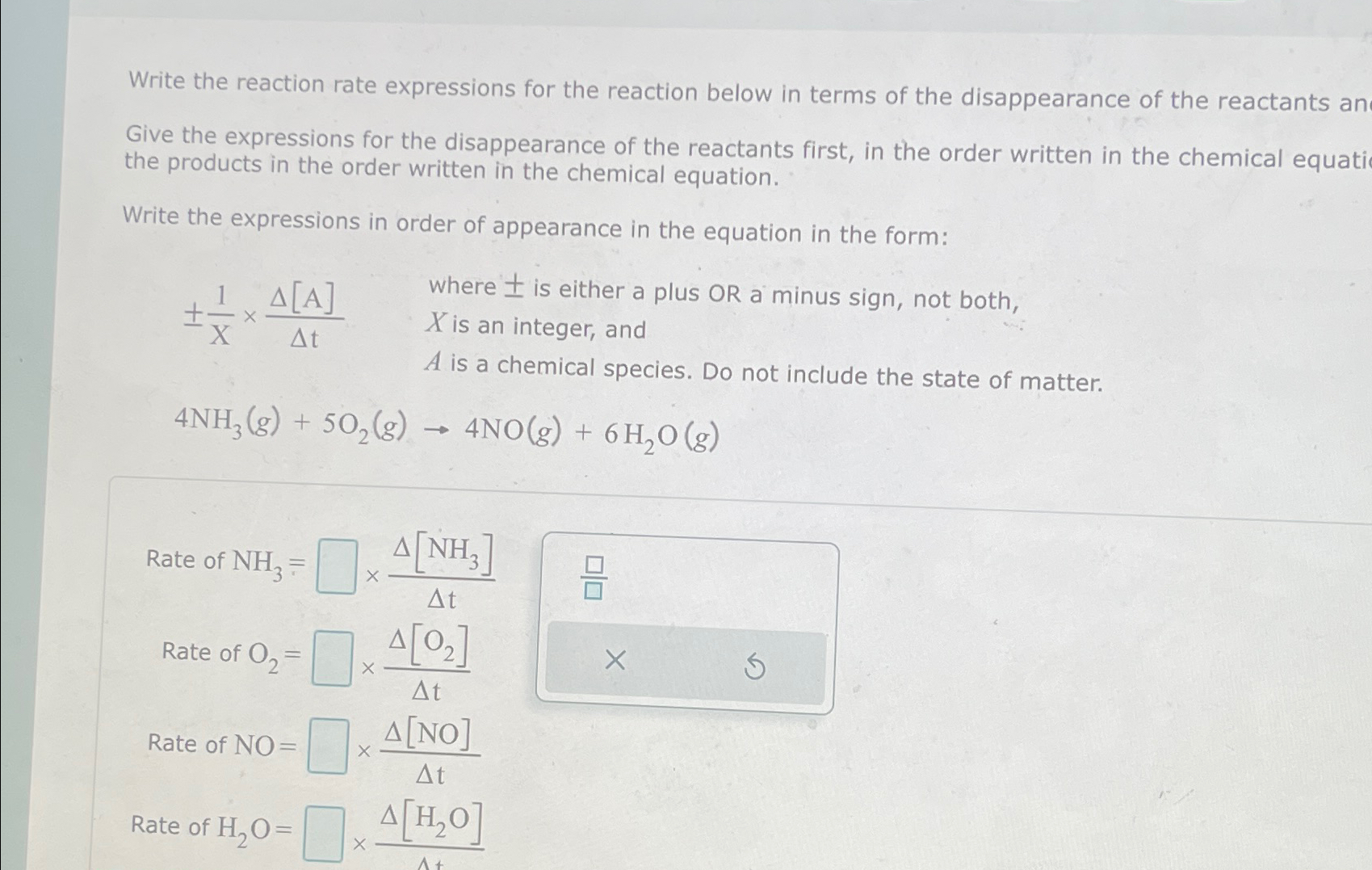 Solved Write the reaction rate expressions for the reaction | Chegg.com