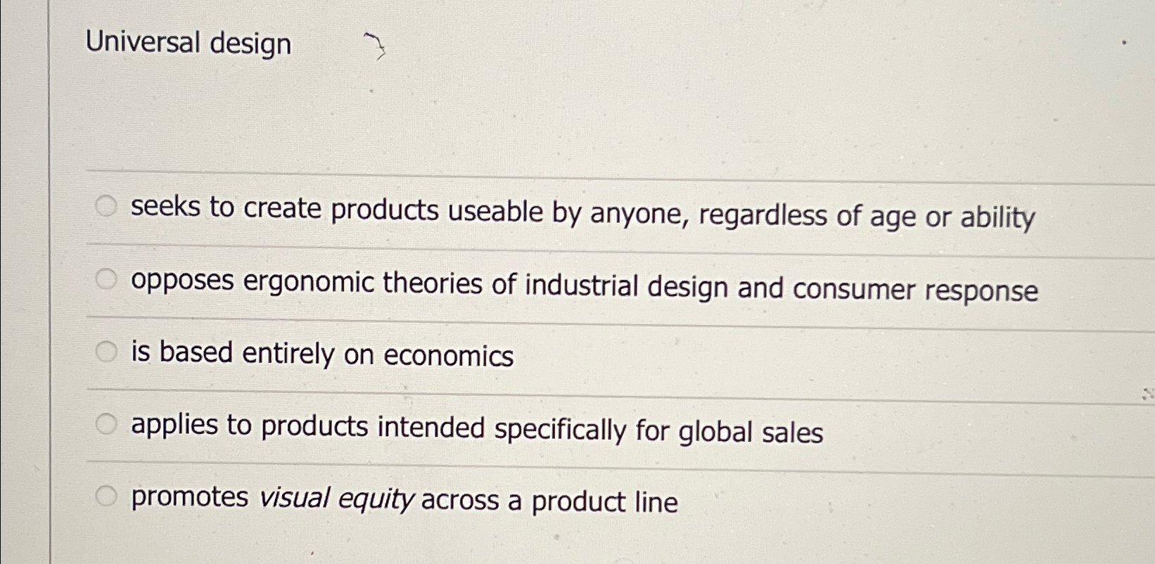 Solved Universal designseeks to create products useable by | Chegg.com