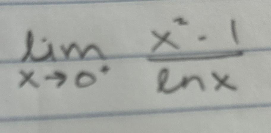 Solved limx→0+x2-1lnx | Chegg.com