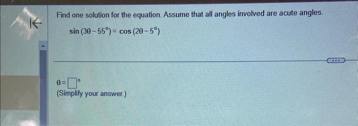 Solved Find one solution for the equation. Assume that all | Chegg.com