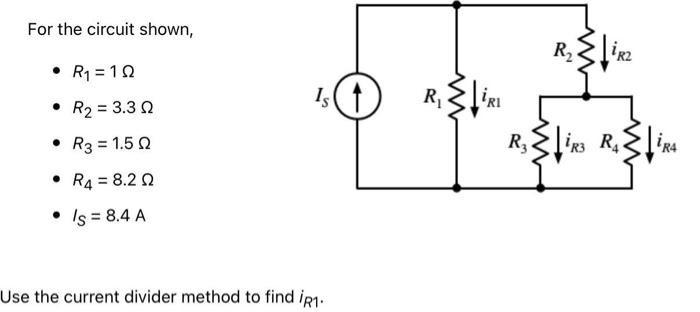 Solved For the circuit shown, - R1=1Ω - R2=3.3Ω - R3=1.5Ω - | Chegg.com