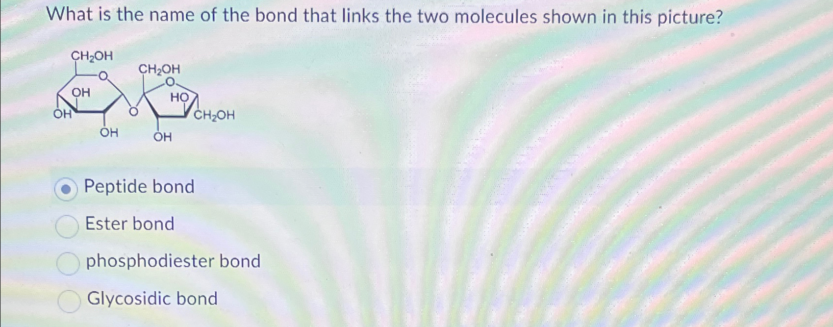 Solved What is the name of the bond that links the two | Chegg.com