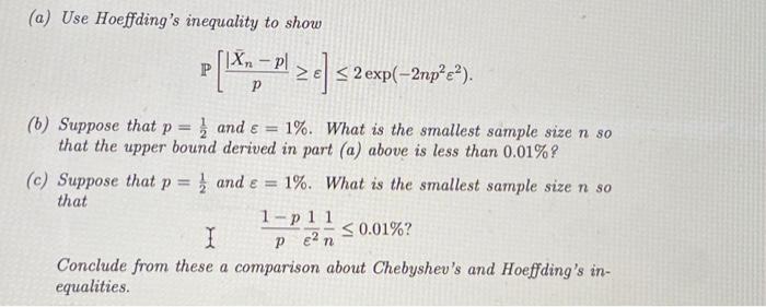 Solved (a) Use Hoeffding's inequality to show | Chegg.com