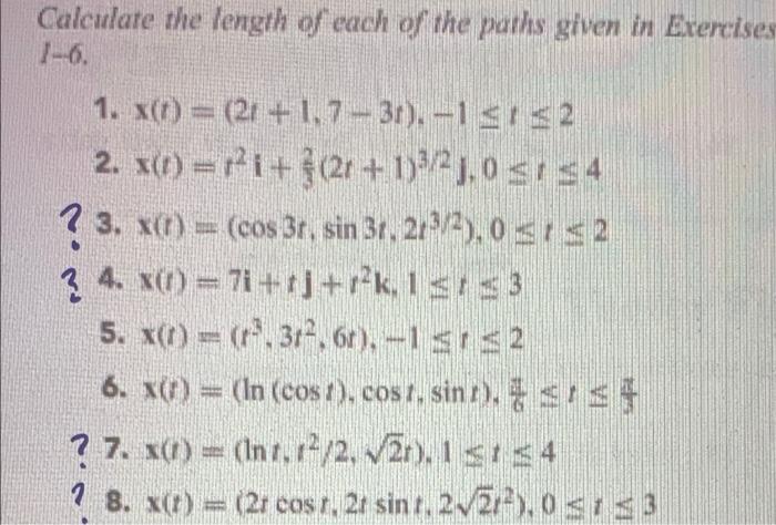Solved Calculate the length of each of the paths given in | Chegg.com