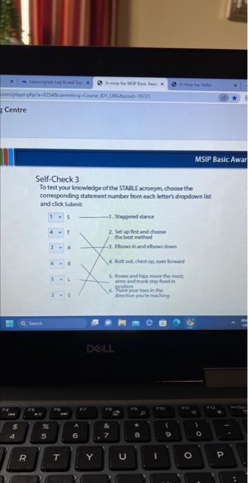 Self-Check 3 To test your knowledge of the STABLE | Chegg.com