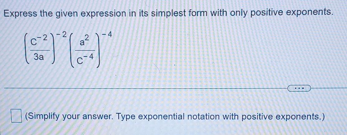 Solved Express the given expression in its simplest form | Chegg.com