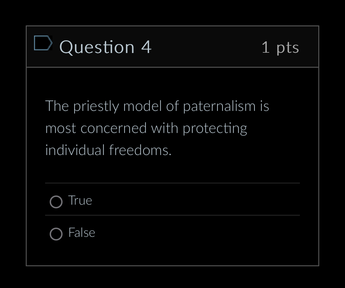 Solved Question 41 ﻿ptsThe priestly model of paternalism is | Chegg.com
