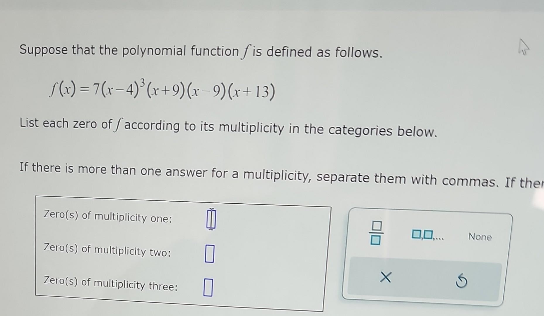 Solved Suppose that the polynomial function f is defined as | Chegg.com