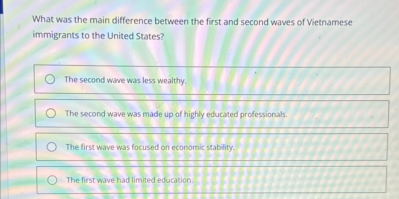 Solved What was the main difference between the first and | Chegg.com