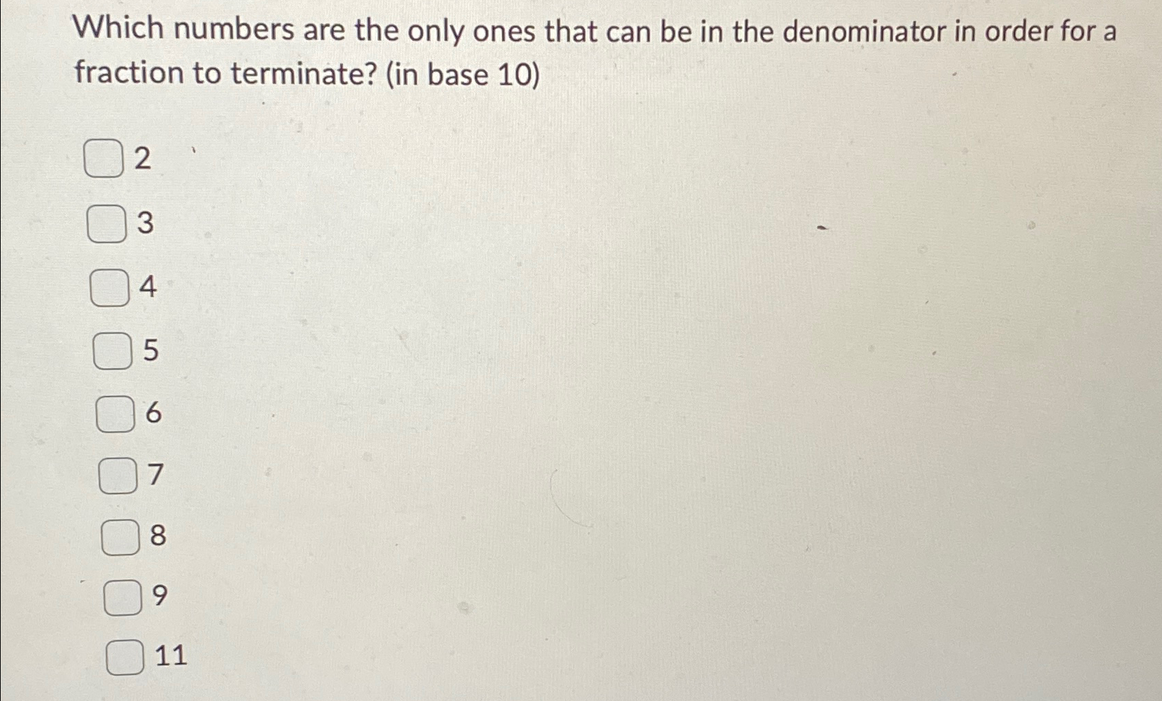 Solved Which numbers are the only ones that can be in the | Chegg.com
