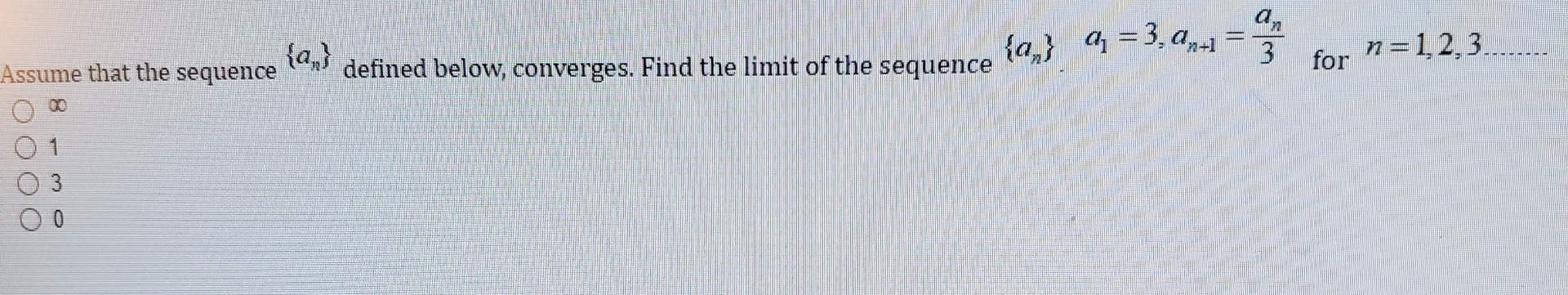 Solved Assume that the sequence {an} ﻿defined below, | Chegg.com