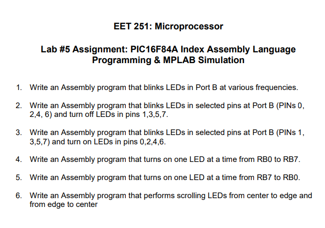 Solved Write an Assembly program that blinks LEDs in Port B | Chegg.com