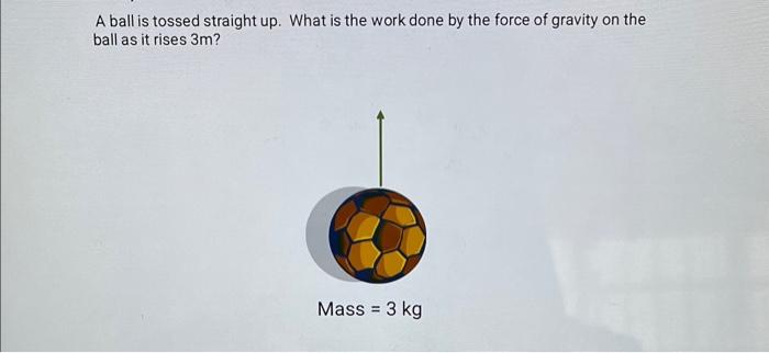 Solved A ball is tossed straight up. What is the work done | Chegg.com