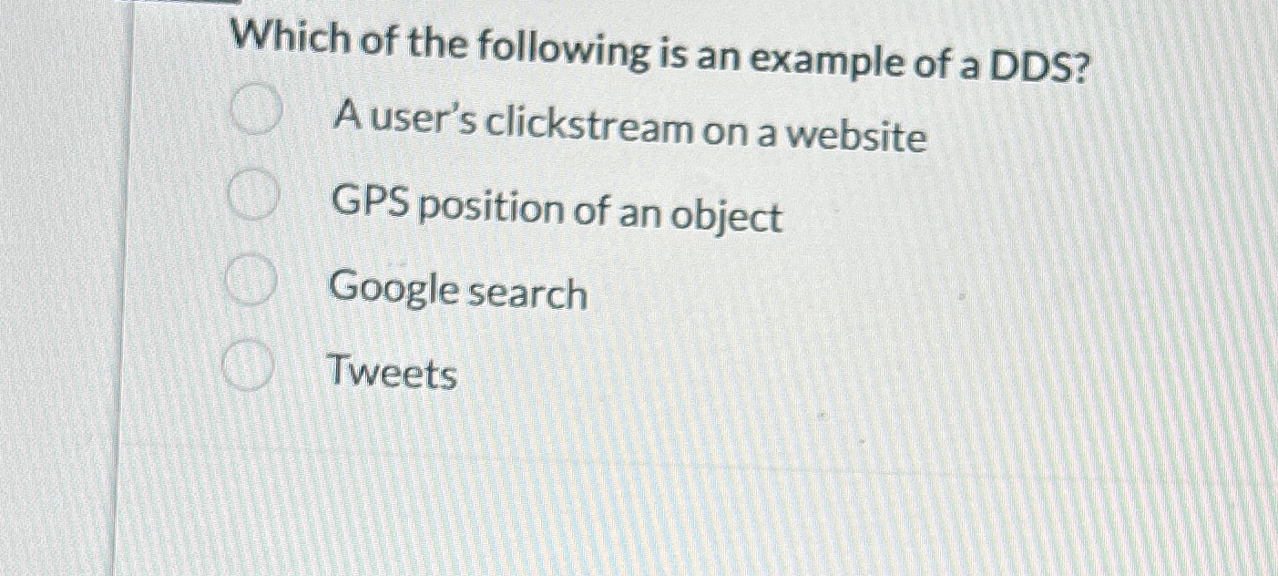 Solved Which of the following is an example of a DDS?A | Chegg.com